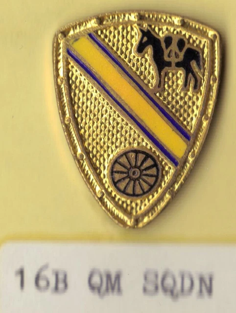 PRE-WW2 US ARMY RA DI DUI Crest Pin 16th Quartermaster Sqdn, Screwback ...