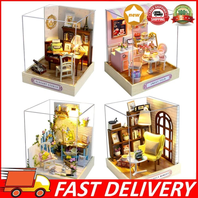 MINI CUTE DOLL House Cabin Model Friend Birthday Gift Assembling DIY ...