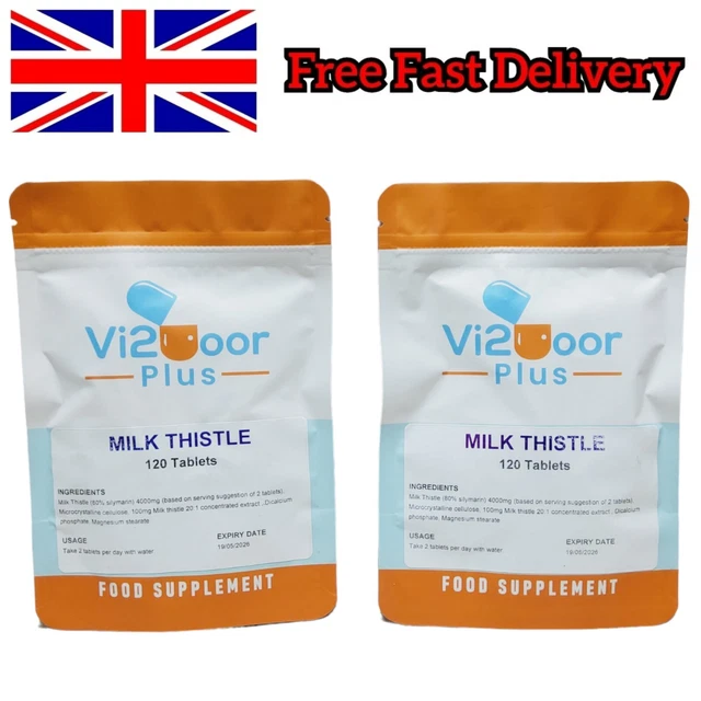 VI2 PLUS MILK Thistle Vitamin Supplements 2 x 120 Tablets (240 Tablets ...