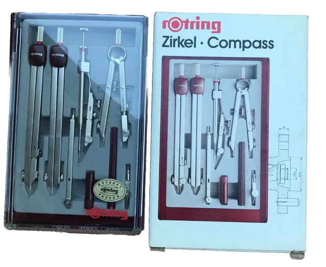 ZIRKELKASTEN ROTRING ZIRKEL Compass Zirkelbesteck Set Zeichnen top ...