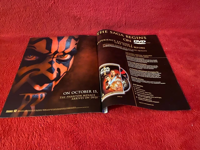 PAD97 TWO PAGE Movie Advert 12X18 Star Wars The Phantom Menace On Dvd ...