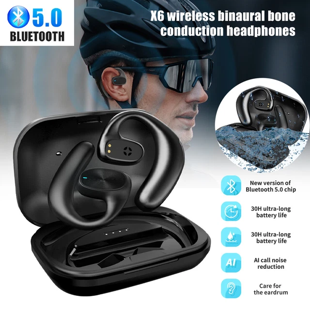 BLUETOOTH 5.0 WIRELESS Earbuds Ear Clip Bone Conduction Headphones ...