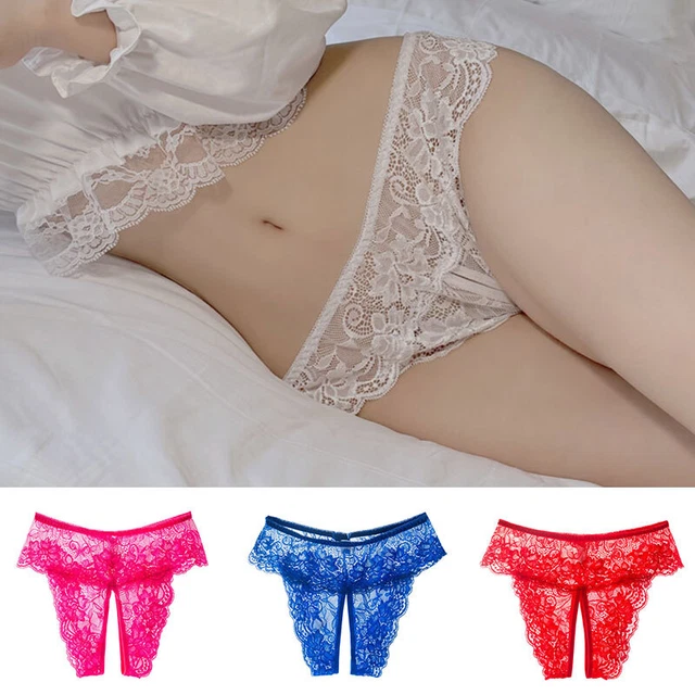 Sexy Lace Open Crotch Panties Crotchless Briefs Womens Underwear