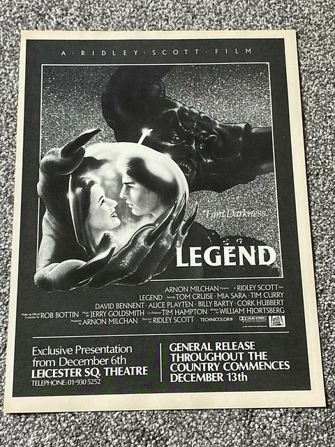 RARE VINTAGE 1985 Magazine Advert Picture Legend Ridley Scott Tom ...