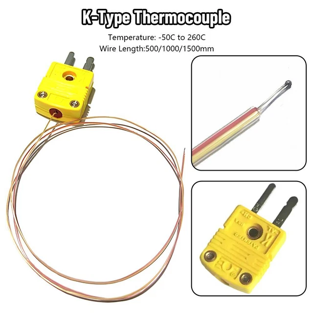 THERMOCOUPLE TEMPERATURE SENSOR Wire Type K Thermocouple Thermometer ...