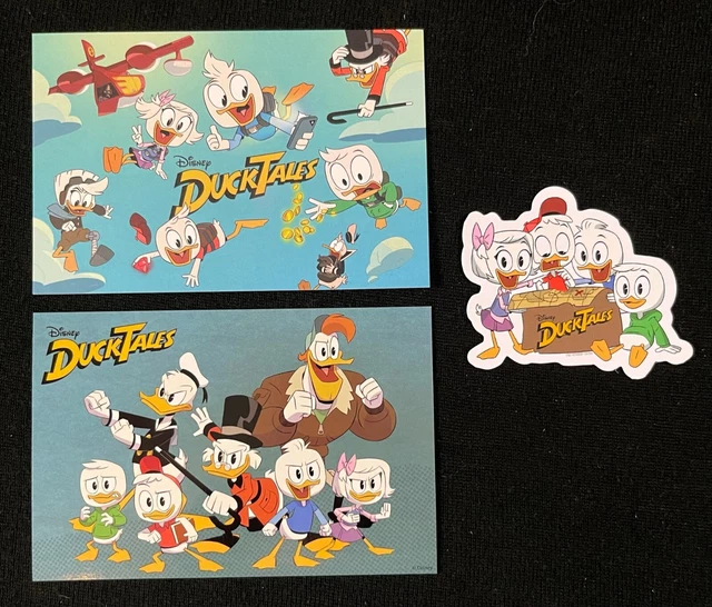 RARE DUCKTALES SET of 3 Postcard & Sticker Lot Disney Carl Barks ...