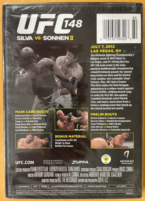 UFC 148: SILVA vs. Sonnen II (DVD, 2012, 2-Disc Set) Brand New, Factory ...