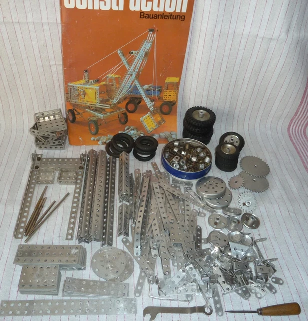DDR CONTRUCTION METALLBAUKASTEN diverse Teile Bauanleitung EUR 15,00 ...