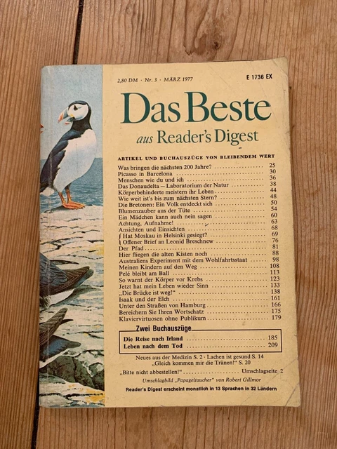 ZEITSCHRIFT DAS BESTE aus Reader's Digest Ausgabe 03/1977 - guter ...