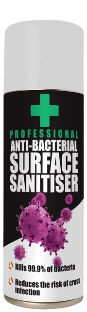 6 X ANTI-BACTERIAL Surface Sanitiser by Azpro Professional - 400ml cans ...
