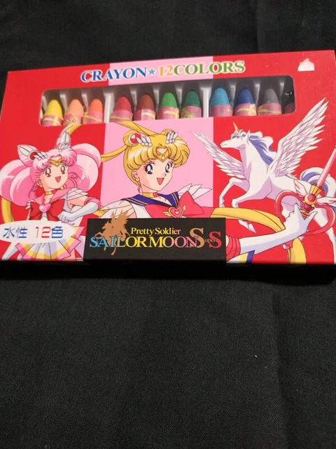 RARE COLLECTOR VINTAGE Année 95 Sailor Moon Super S boîte 12 crayolas ...