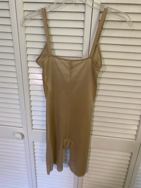 SPANX SKINNY BRITCHES Open-Bust Mid-Thigh Bodysuit - Size M- Nude Sheer ...