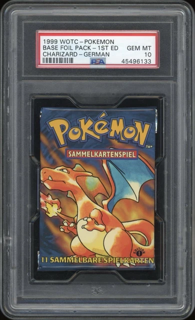 1999 POKEMON GERMAN 1st Edition Base Set Glurak-Charizard Booster Pack ...