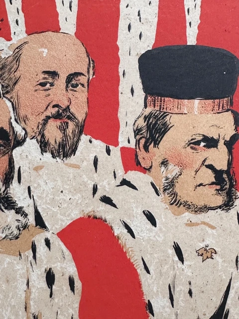 ANTIQUE LITHOGRAPH ART Nouveau Jules Green Portrait Man Politics ...