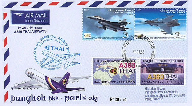 A380-218T2 FFC THAÏLANDE "Airbus A380 Thai Airways - 1er Vol Bangkok ...