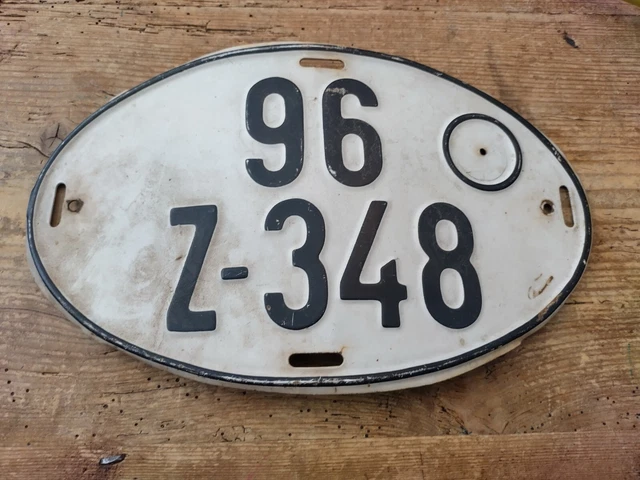 VINTAGE GERMAN OVAL License Plate £26.50 - PicClick UK