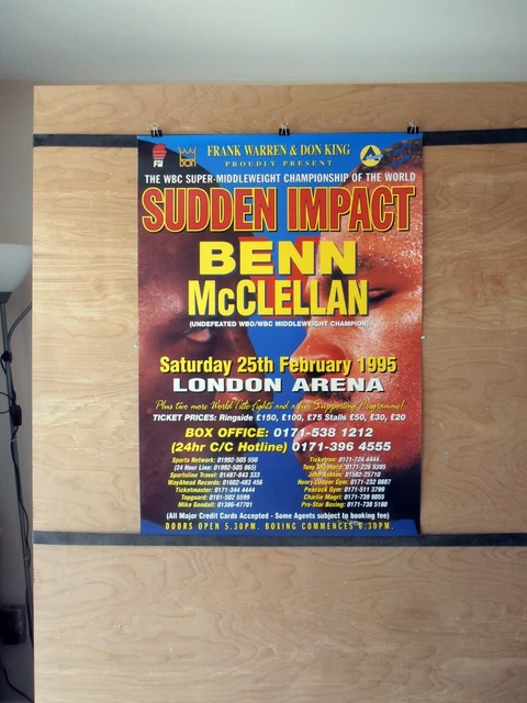 NIGEL BENN VS. GERALD McCLELLAN : Original Onsite Boxing Fight Poster ...