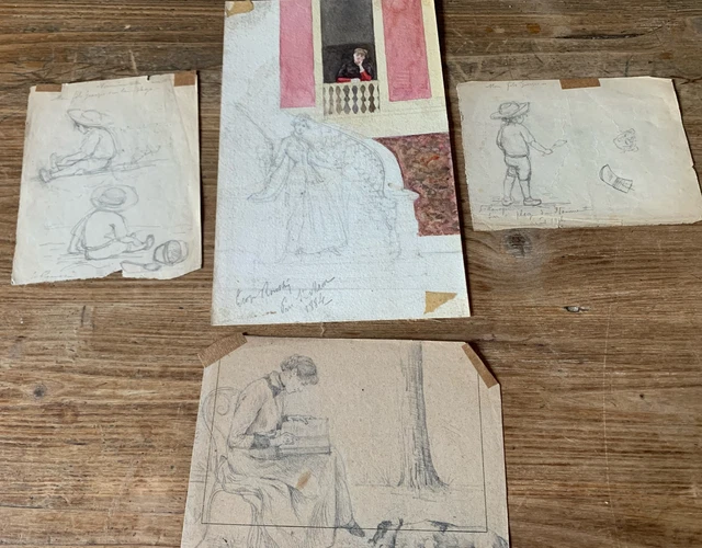 LOT DE 4 Dessins Anciens Georges Roussin 1854/1941 EUR 59,00 - PicClick FR