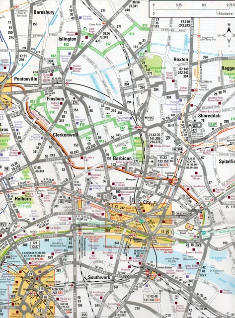 LONDON BUSES (TFL) bus map and guide to CENTRAL LONDON, January 2010 ...
