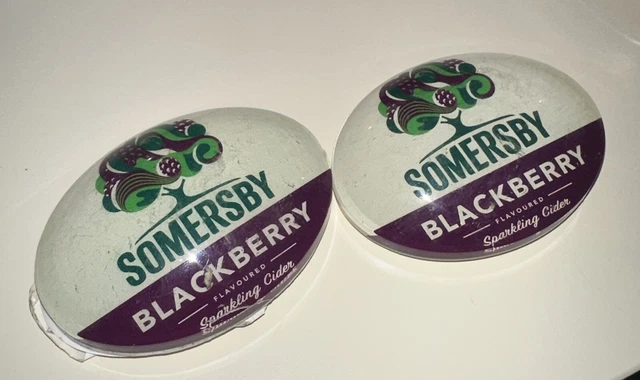 USED 2X SOMERSBY BLACKBERRY Oval Fish Eye Beer Badge £10.00 - PicClick UK