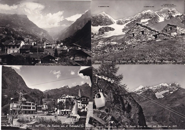 15137-PIEMONTE, 4 CARTOLINE Da Alagna Valsesia: Funivia, Catena Del ...