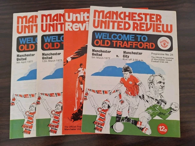 4 X MANCHESTER United 76/77 Programmes (Tokens Intact) £1.25 - PicClick UK