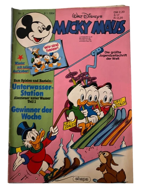 MICKY MAUS WALT Disney Nr. 2 1984 Comic Magazin Abenteuer Donald Duck Skifahren EUR 3,95 ...