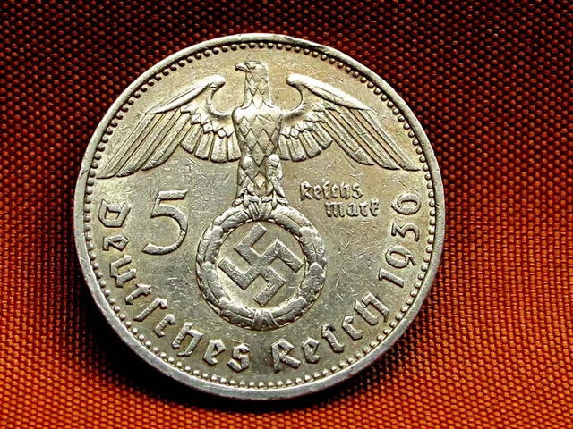 GERMANY THIRD REICH 5 Reichsmark Silver Coin 1936 F WW2 Era. Fine £42. ...