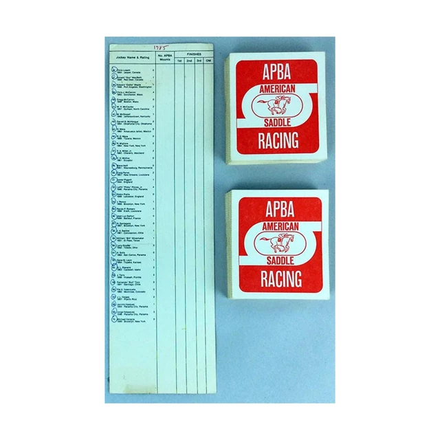 APBA HORSE RACING Saddle Racing Horses & Jockeys (1985 Season) Bag VG+ ...