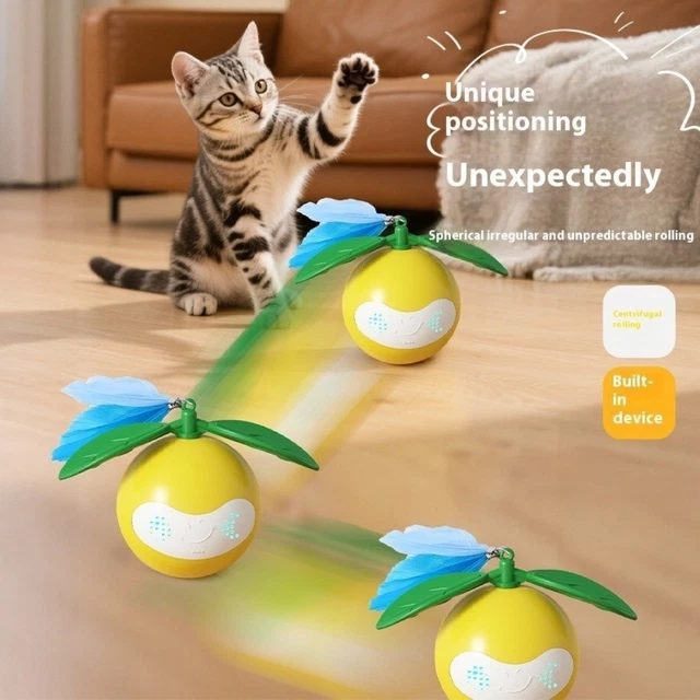 AUTOMATIC CAT TOY Ball with LED Laser Light Interactive Pet Kitten Toys ...