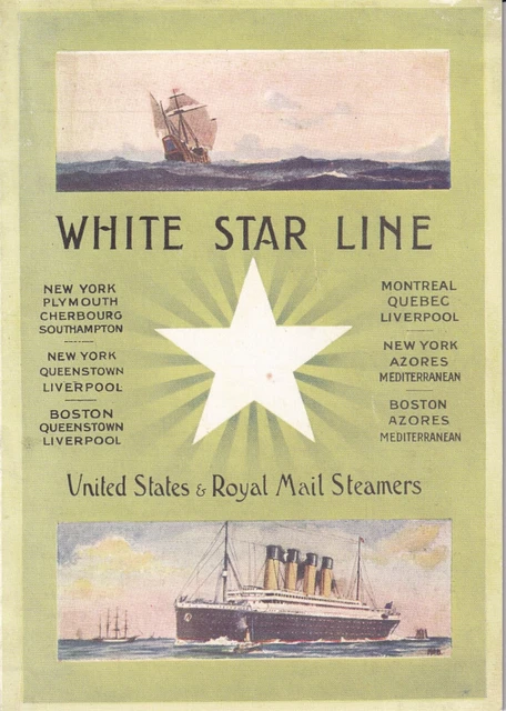 RARE WHITE STAR Line Rms Titanic First Class Passenger List 1912 £28.81 ...
