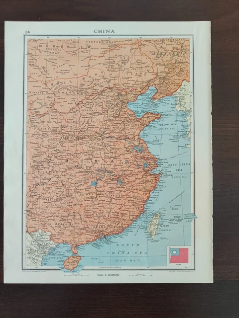 VINTAGE ORIGINAL COLOUR Map-China-General Map-1930 Circa £16.13 ...
