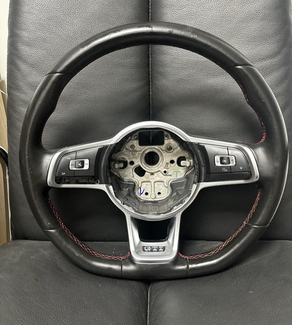 VW POLO GTI 6C Flat Botton Multifunction Steering Wheel Red Stitching ...