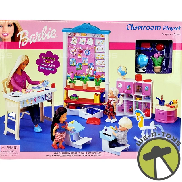 BARBIE CLASSROOM PLAYSET Fun Learning at Kelly's Preschool 2002 #67427 ...