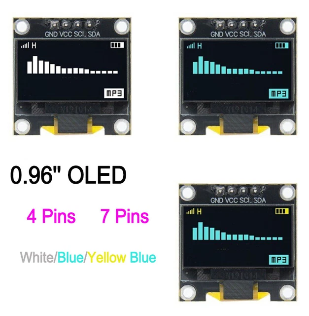 0.96 OLED 128X64 I2C White/Blue/Yellow SSD1306 Display Arduino ESP8266 ESP32 £4.18 - PicClick UK