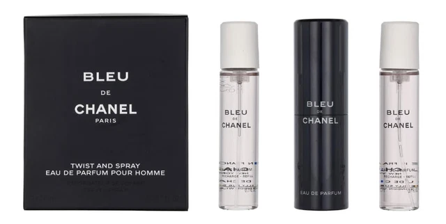 CHANEL BLEU DE Chanel Eau de Parfum 3x20ml Voyage Spray Set Men £121.99 ...
