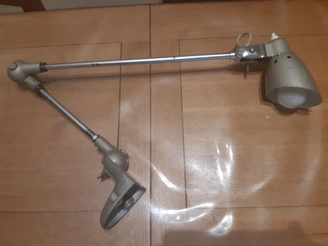 ANCIENNE LAMPE INDUSTRIELLE pfaff année 50 en métal genre lampe Jielde ...