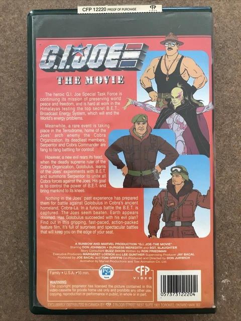 GI JOE THE Animated Movie VHS Variant Green Clam Shell Video 1980s $5. ...