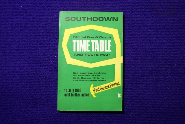 SOUTHDOWN BUS COACH Transport Timetable Route Map West Sussex Edition ...