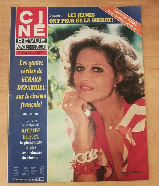PROGRAMMES TV CINE Tele Revue N°45 5 Nov 1981 Claudia Cardinale Louis ...