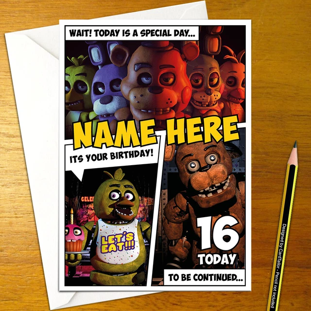 FIVE NIGHTS AT FREDDY'S Personalised Birthday Card - fnaf personalize ...