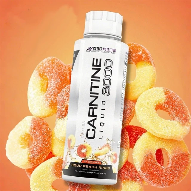 CUTLER NUTRITION LIQUID Carnitine 3000mg Sour Gummy Worm 31 Servings ...