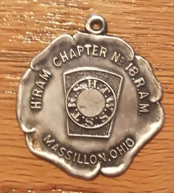 USA ~ 1939 ~ Silver Token Medal ~ Hiram Chapter No 18, R.a.m. Massillon ...