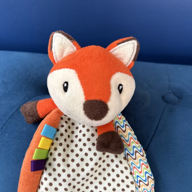 NUBY ORANGE FOX comforter soft toy soother baby blankie Teether ...