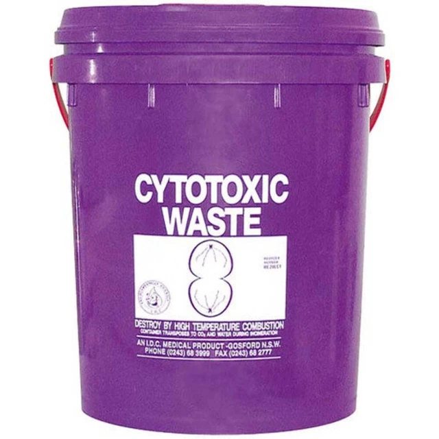 CYTOTOXIC WASTE DISPOSAL Safe, 23L, Round with Lid, Purple, Each $15.00 ...