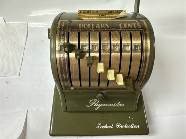 VINTAGE PAYMASTER SERIES S-1000 Check Writer, Embosser, Stamper Machine ...