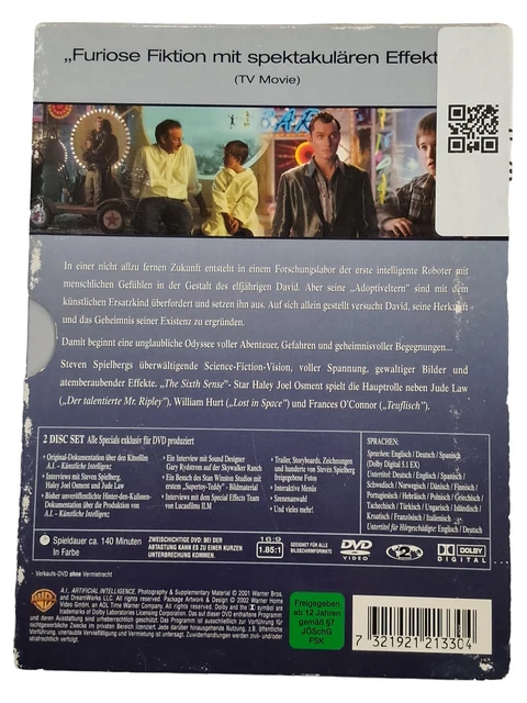 A.I. KÜNSTLICHE INTELLIGENZ DVD Steven Spielberg Science-Fiction Film ...