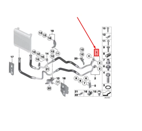 GENUINE ENGINE OIL Cooler Hose Pipe Inlet BMW X5 E70 X5 4.8i SAV ...