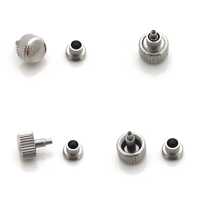FOR SEIKO SCREW Down Locking WATCH CROWN & Tube Small Large Silver ...