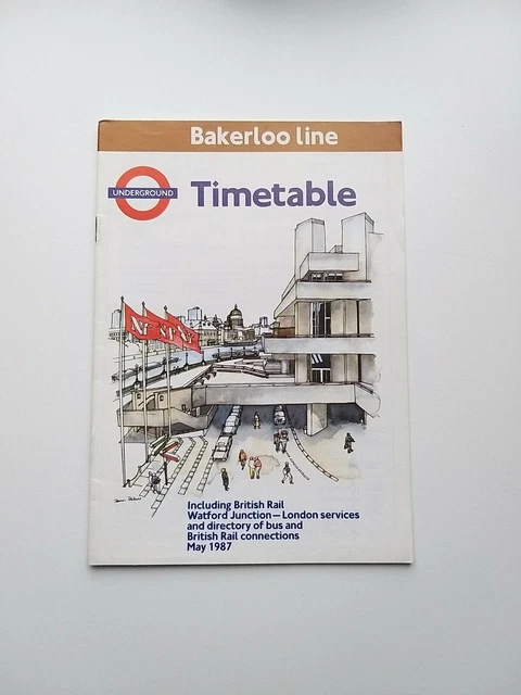 MAY 1987 BAKERLOO Line London Underground Tube Map Timetable £9.99 ...